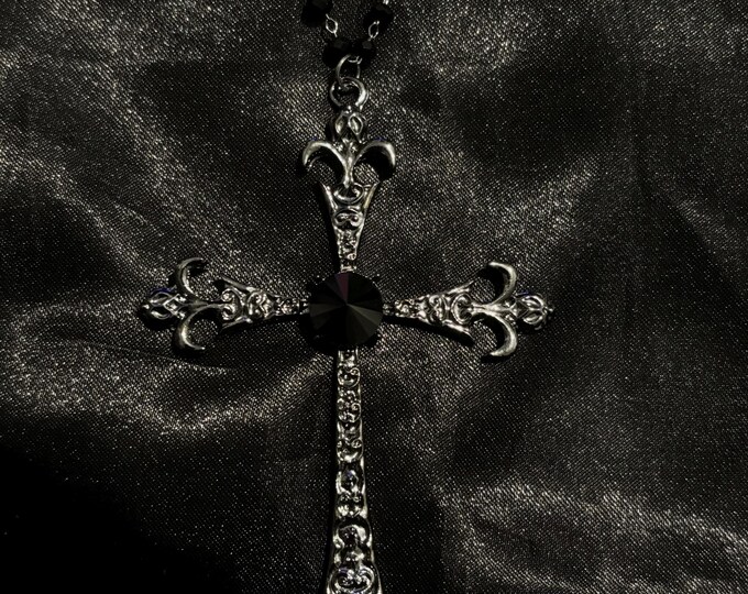 Gothic Gem Cross Necklace || Gothic Jewellery || Gothic || Alternative ...