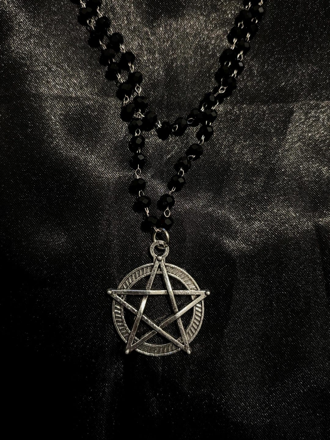 Pentagram Bead Necklace || Gothic Jewellery || Gothic || Alternative ...