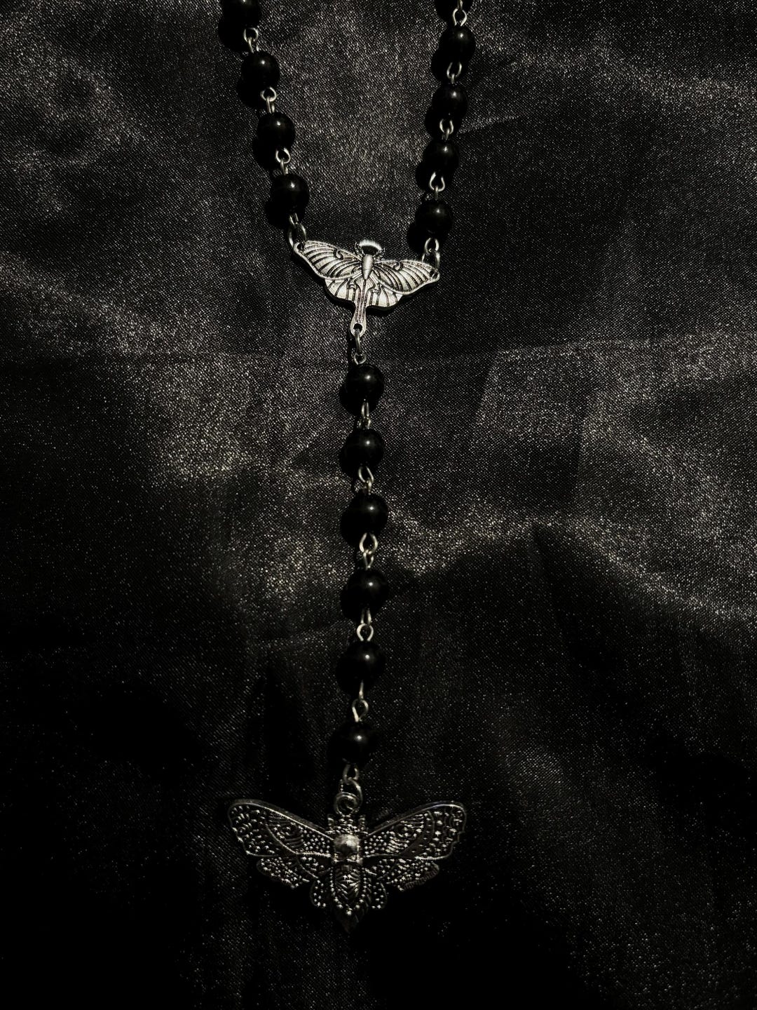 Moth Bead Rosary Necklace || Gothic Jewellery || Gothic || Alternative ...