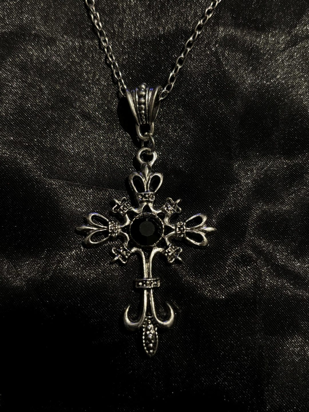 Silver Cross Necklace || Gothic Jewellery || Gothic || Alternative ...