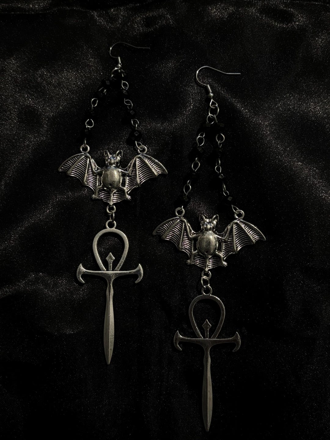 Bat Ankh Cross Earrings || Gothic Jewellery || Gothic || Alternative ...