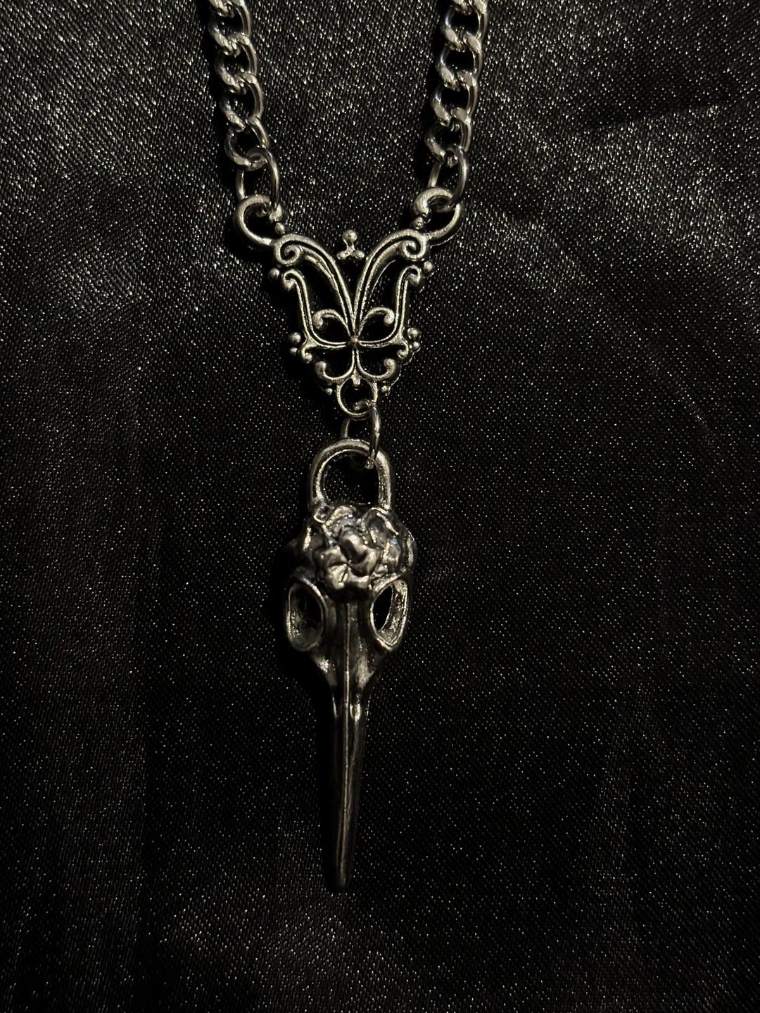 Raven Skull Necklace || Gothic Jewellery || Gothic || Alternative ...