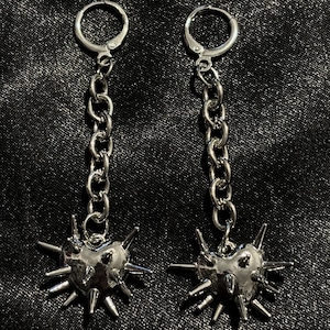 Silver Punk Heart Earrings || Gothic Jewellery || Gothic || Alternative ...