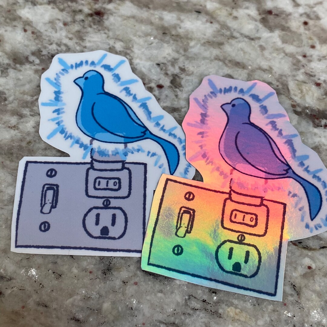They Might Be Giants Blue Canary Sticker Glossy + HOLOGRAPHIC Birdhouse ...