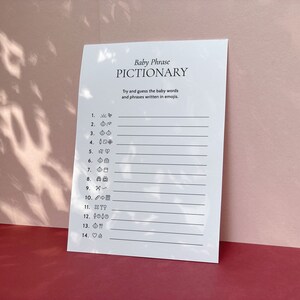 Baby Phrase Pictionary - Instant Download, Baby Shower Game, Printable ...