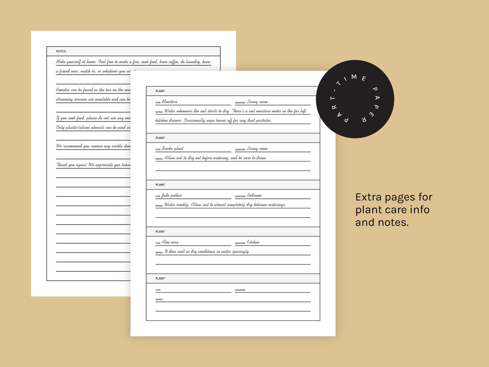 House Sitting Guide, Printable, Digital Download, Minimal, House-sitter ...