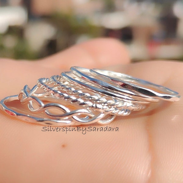 Silver Ring Set - Etsy