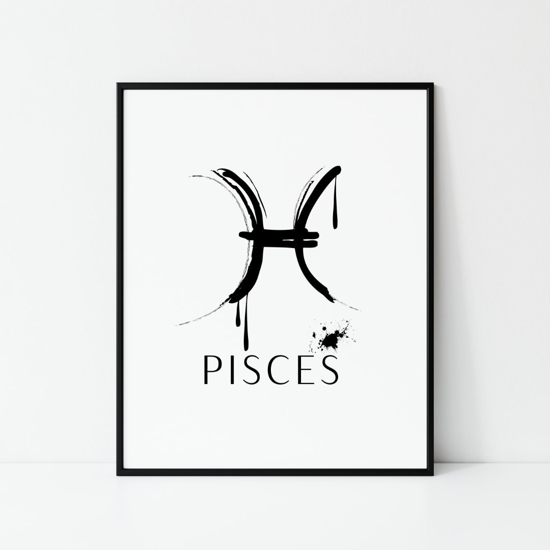 Pisces Printable Art 24x36 Print Astrology Poster Horoscope Wall Art ...