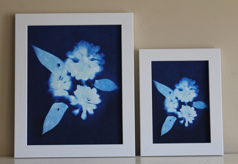Three Zinnias Cyanotype - Etsy