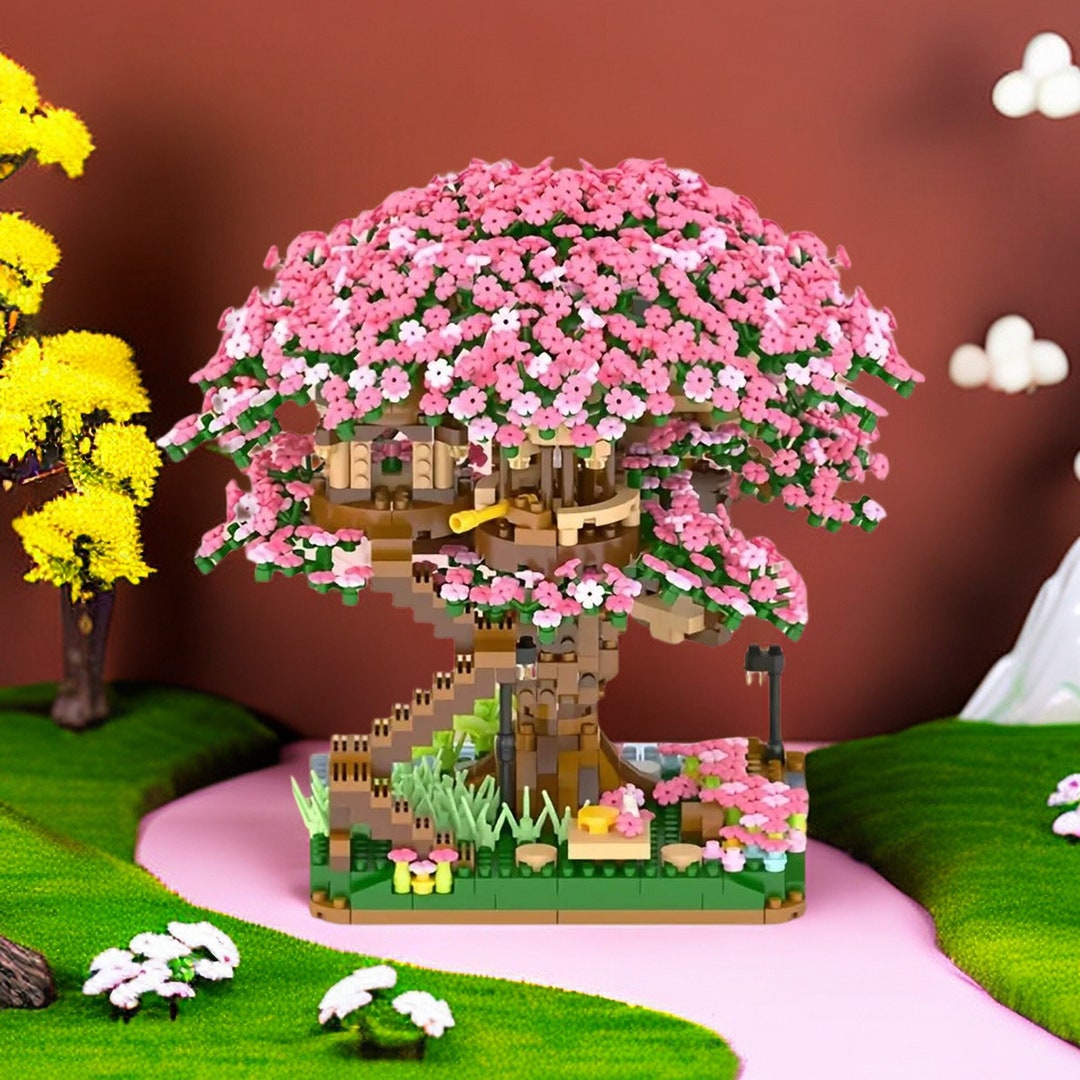 DIY Enchanting Cherry Blossom Treehouse Building Kit 2008 Pcs, Detailed ...