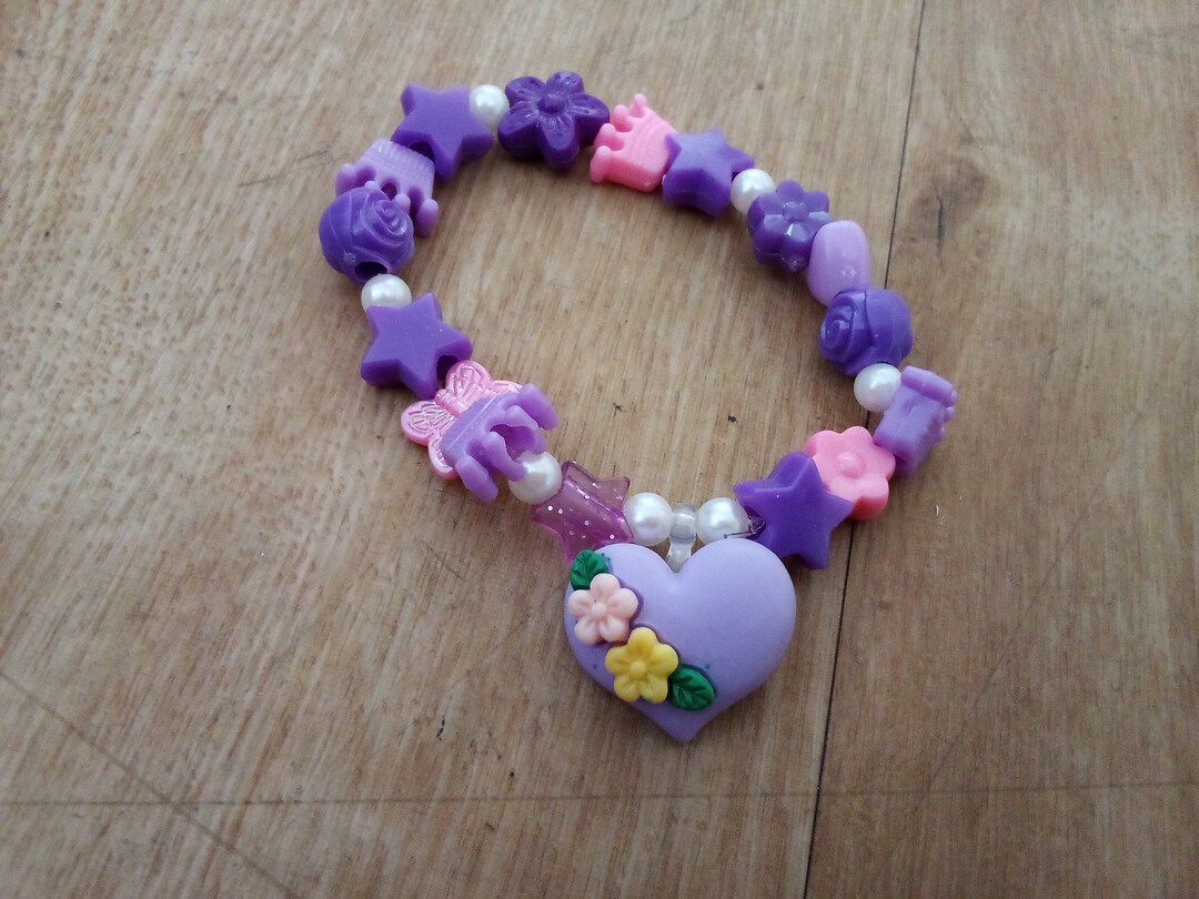 Purple Heart Kandi Kidcore Scene Raver Age Regression Fairy Kei Decora ...