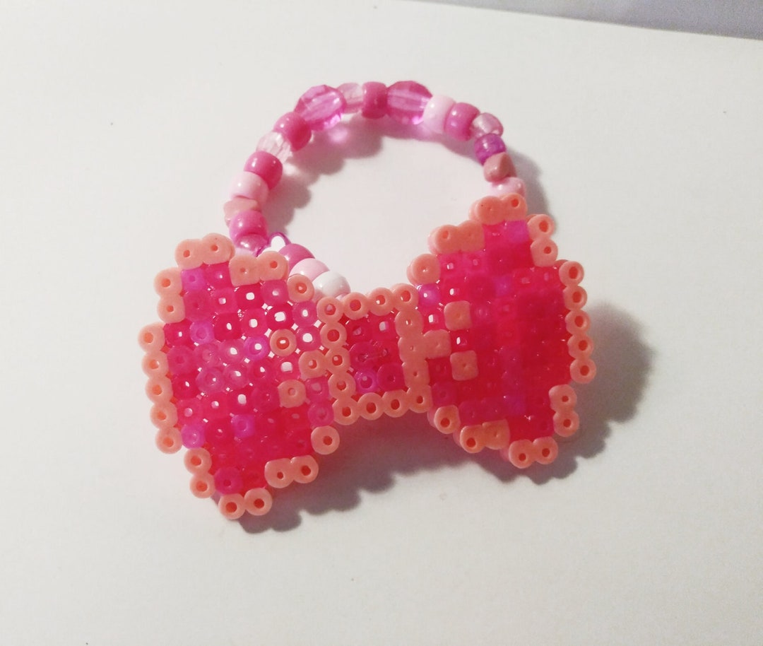 Pastel Pink Perler Bead Bow Scenecore Scene Emo Goth Gothic - Etsy