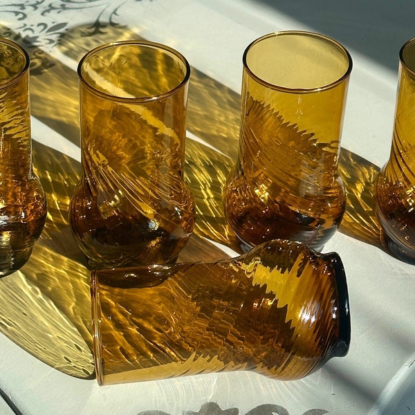 Vintage Amber Glassware - Etsy
