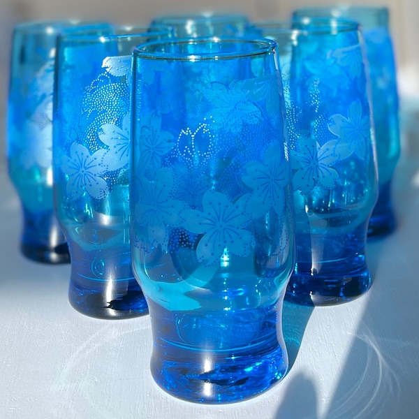 Libby Blue Drinking Glasses - Etsy