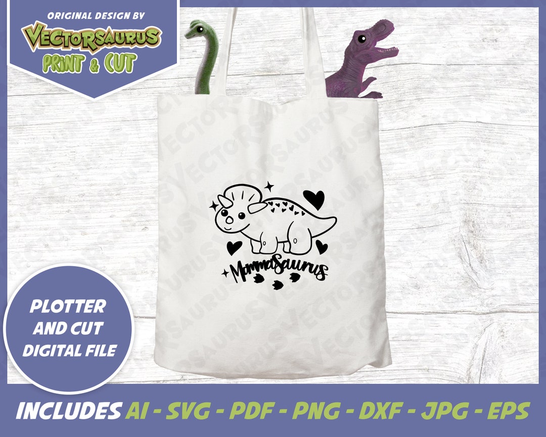 Vectorsaurus Mommasaurus Triceratops Three Horn Cut File Dino Mom ...
