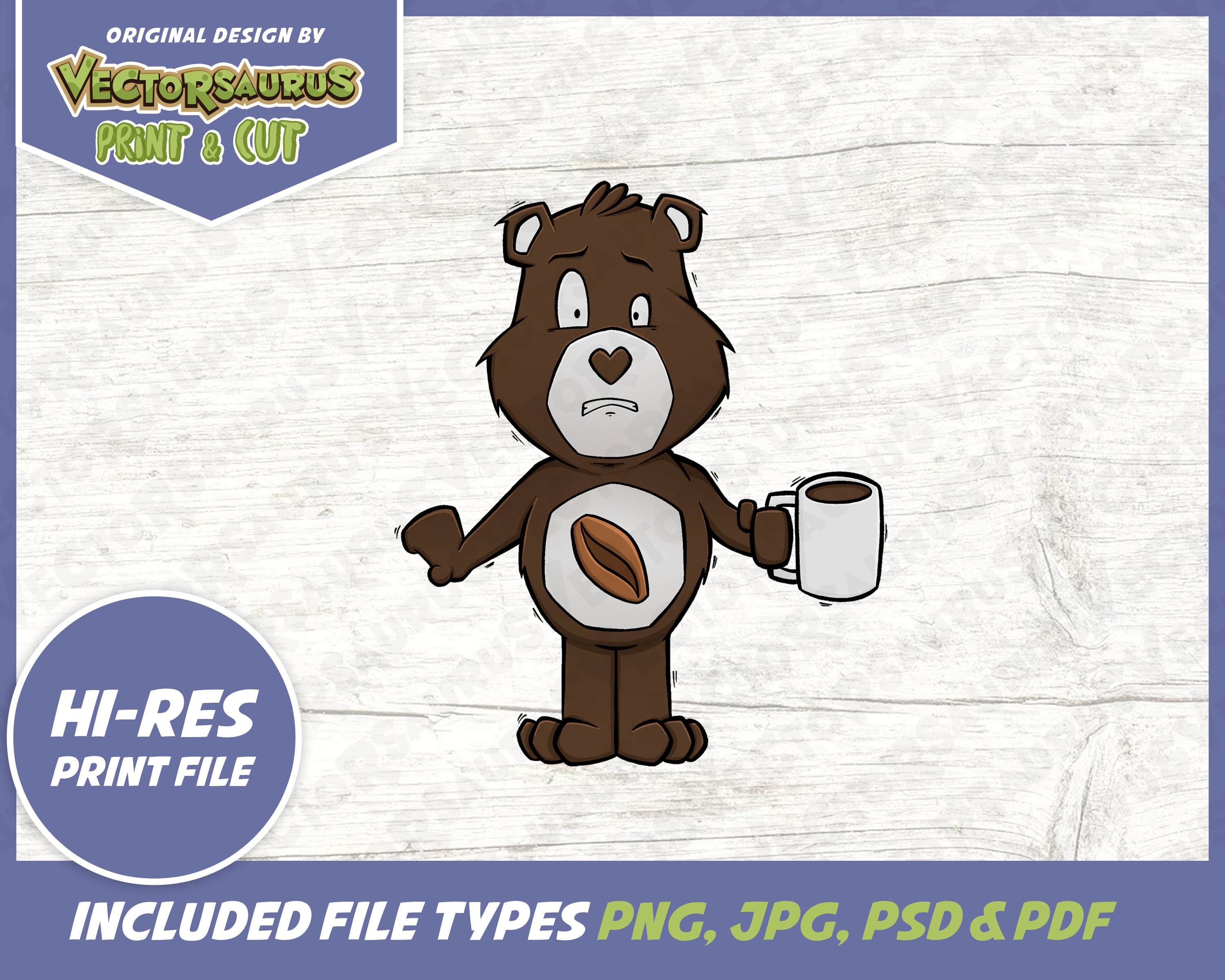 Vectorsaurus Coffee Bean Fiend Cut File for Printing Plotter Vinyl Craft - Etsy