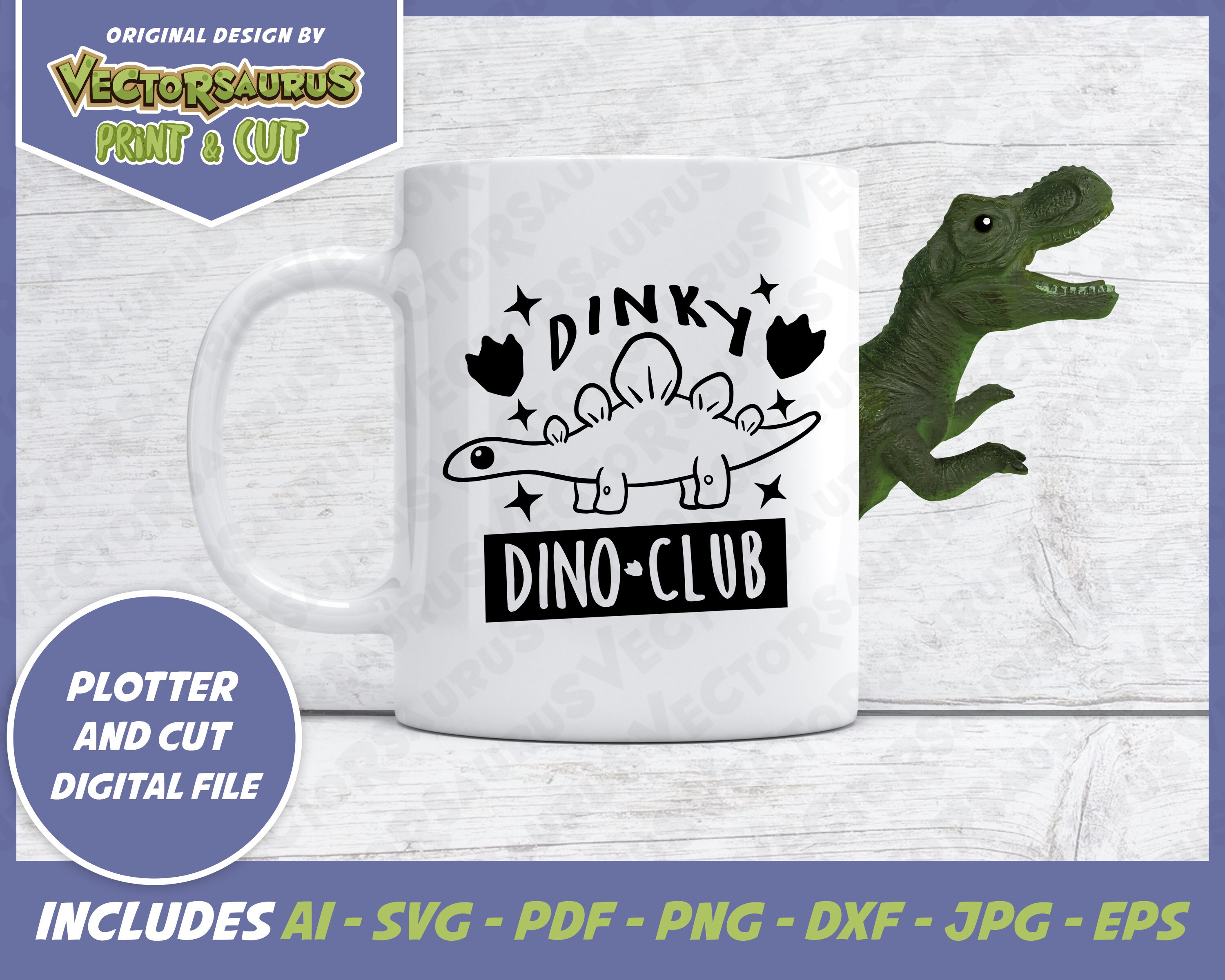 Vectorsaurus Dinky Dinosaur Dino Club Spike Stegosaurus Cut - Etsy