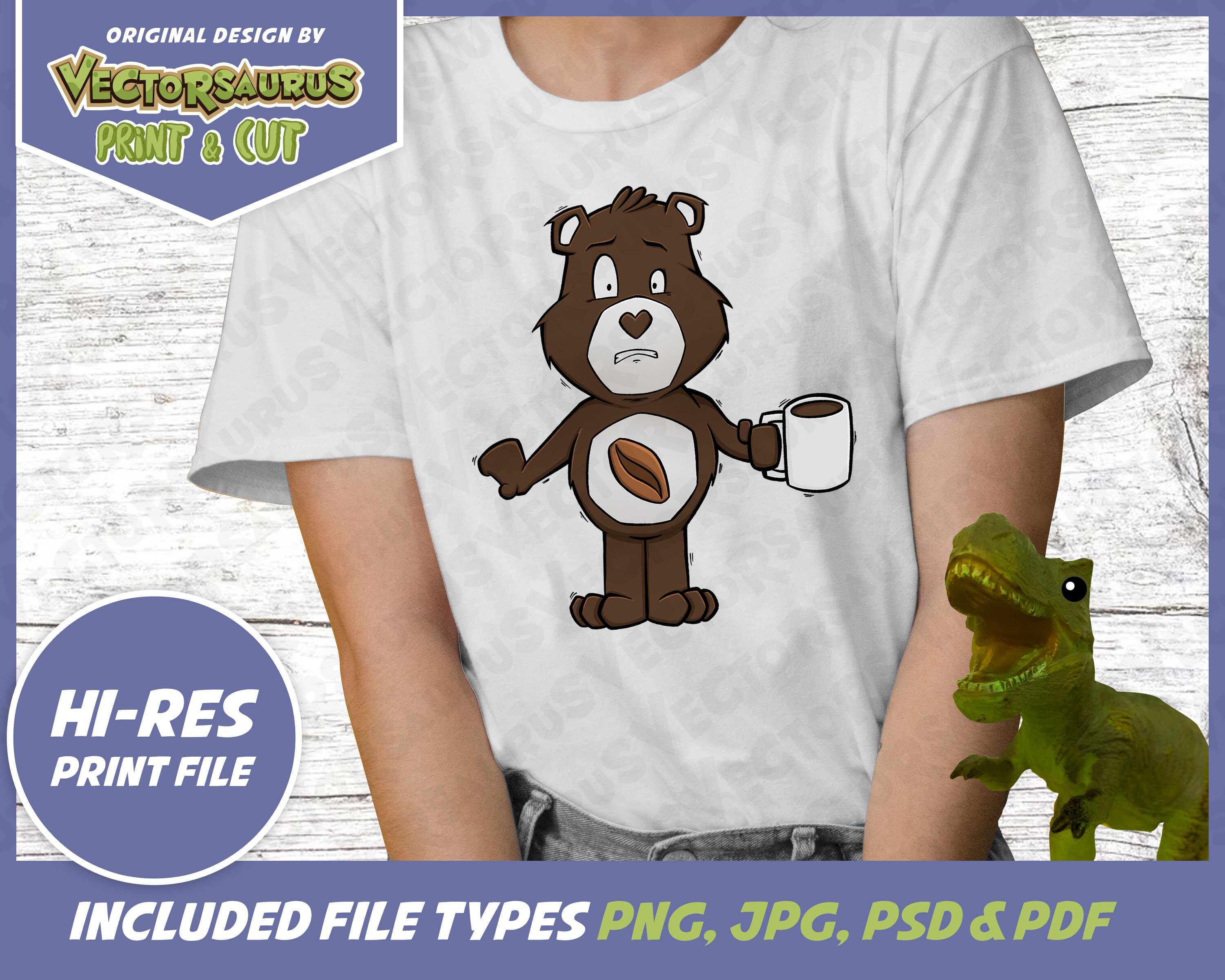 Vectorsaurus Coffee Bean Fiend Cut File for Printing Plotter Vinyl Craft - Etsy