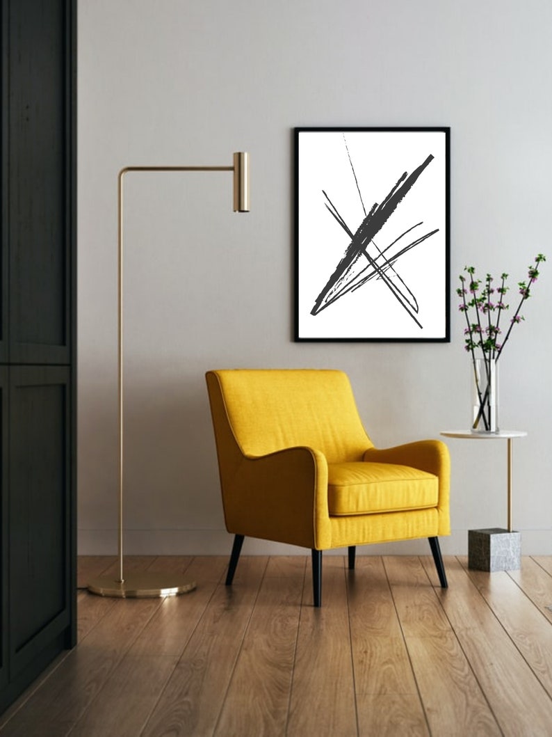 Abstract Black and White Poster, Set of 3, Printable Posters, Simple ...