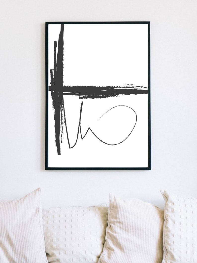 Abstract Black and White Poster, Set of 3, Printable Posters, Simple ...