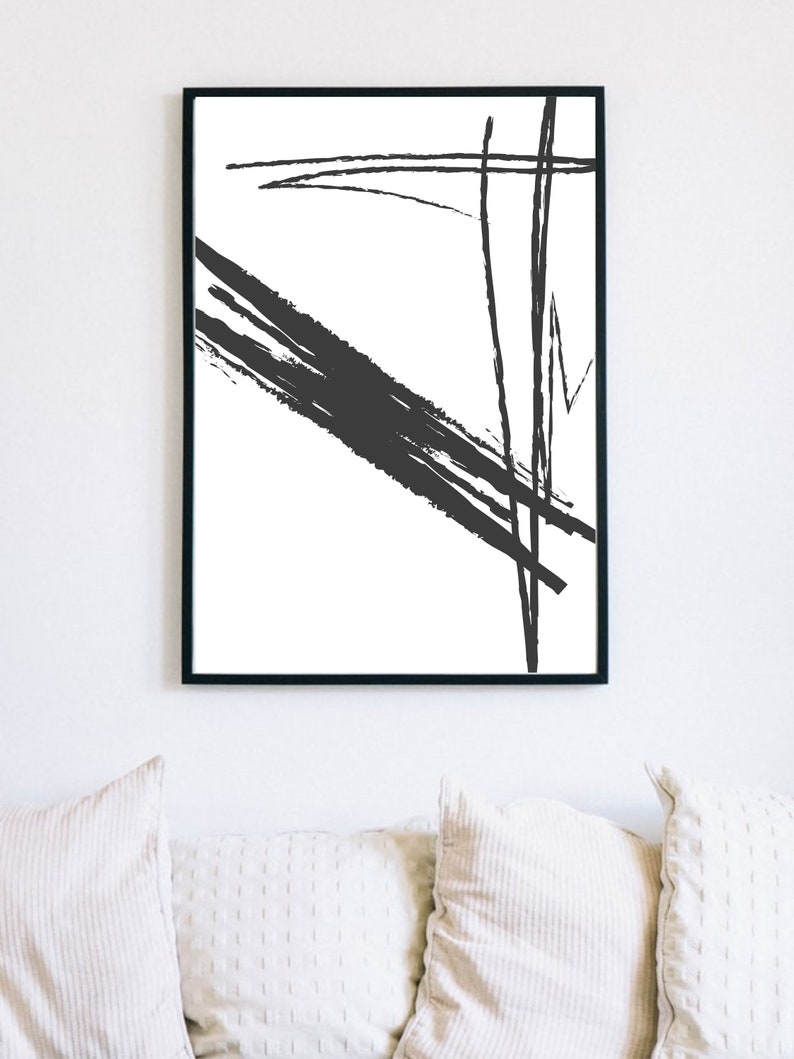Abstract Black and White Poster, Set of 3, Printable Posters, Simple ...