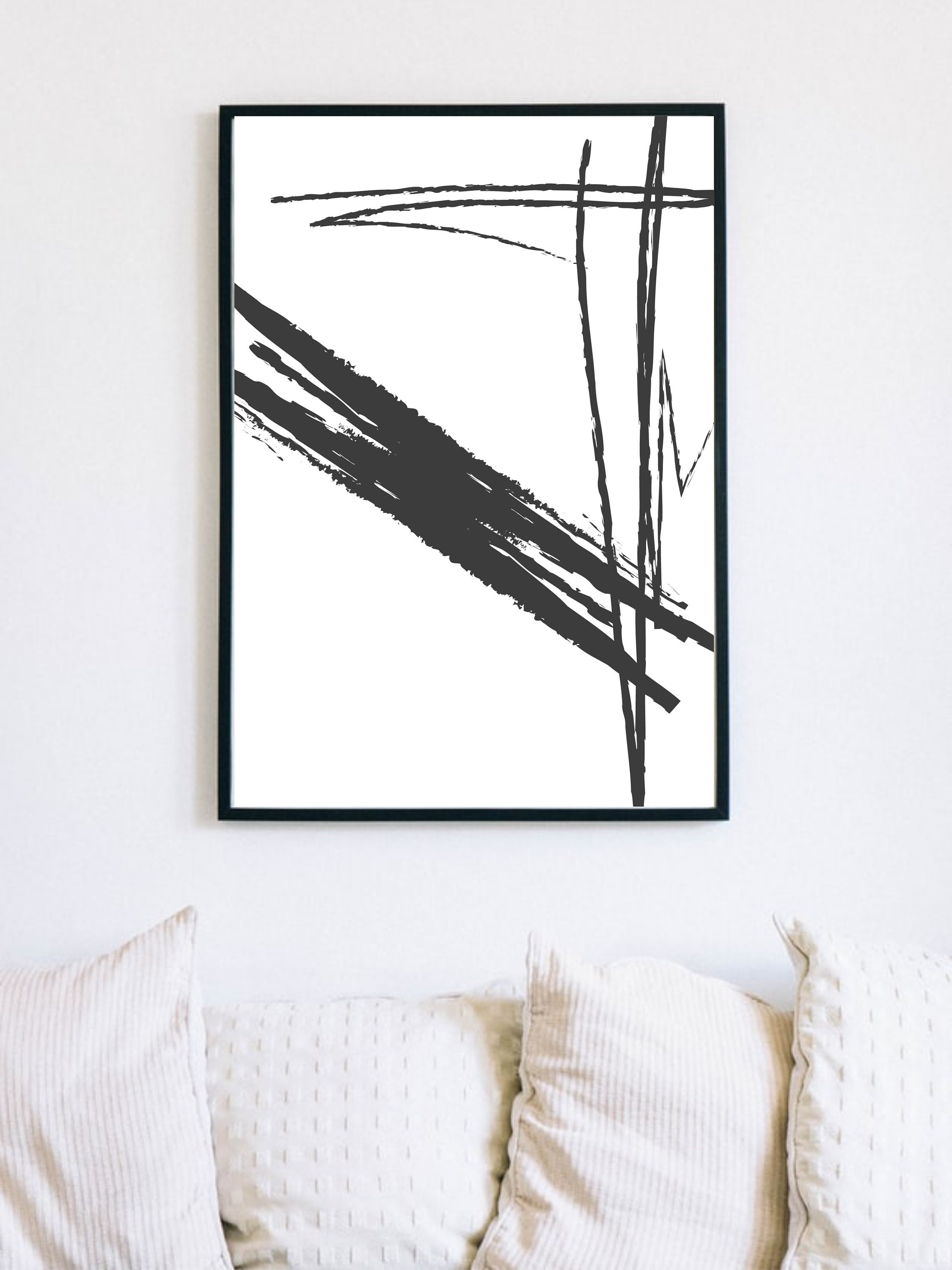 Abstract Black and White Poster, Set of 3, Printable Posters, Simple ...