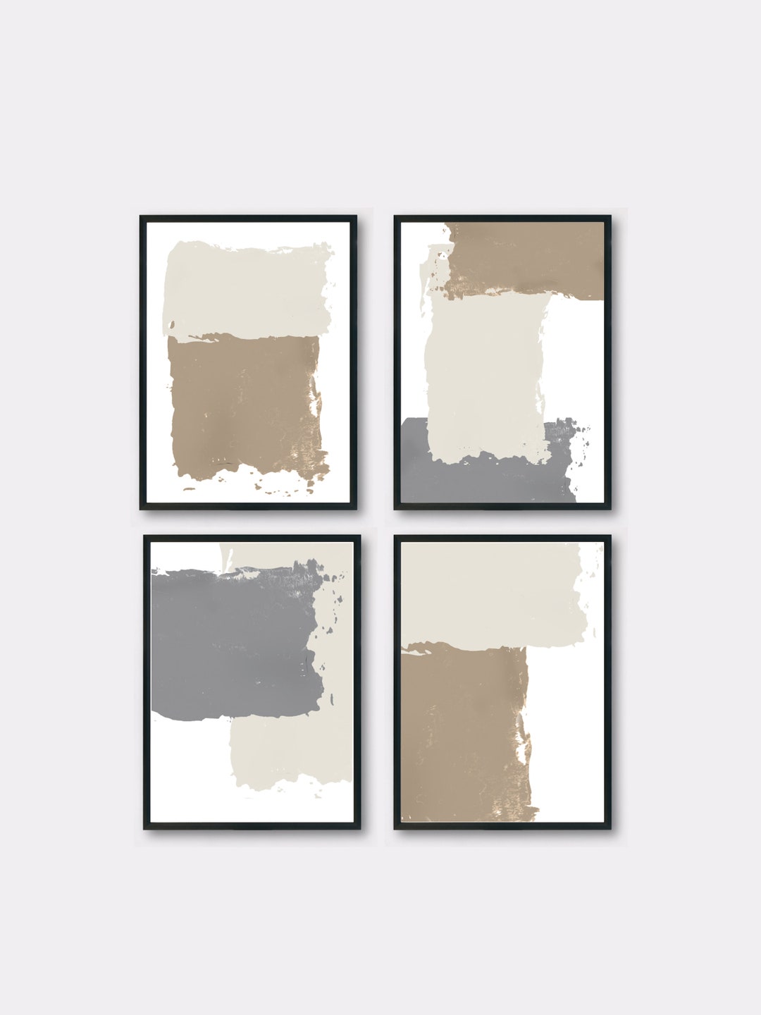 Abstract Neutral Posters | Set of 4 | Printable Posters | Simple Modern ...