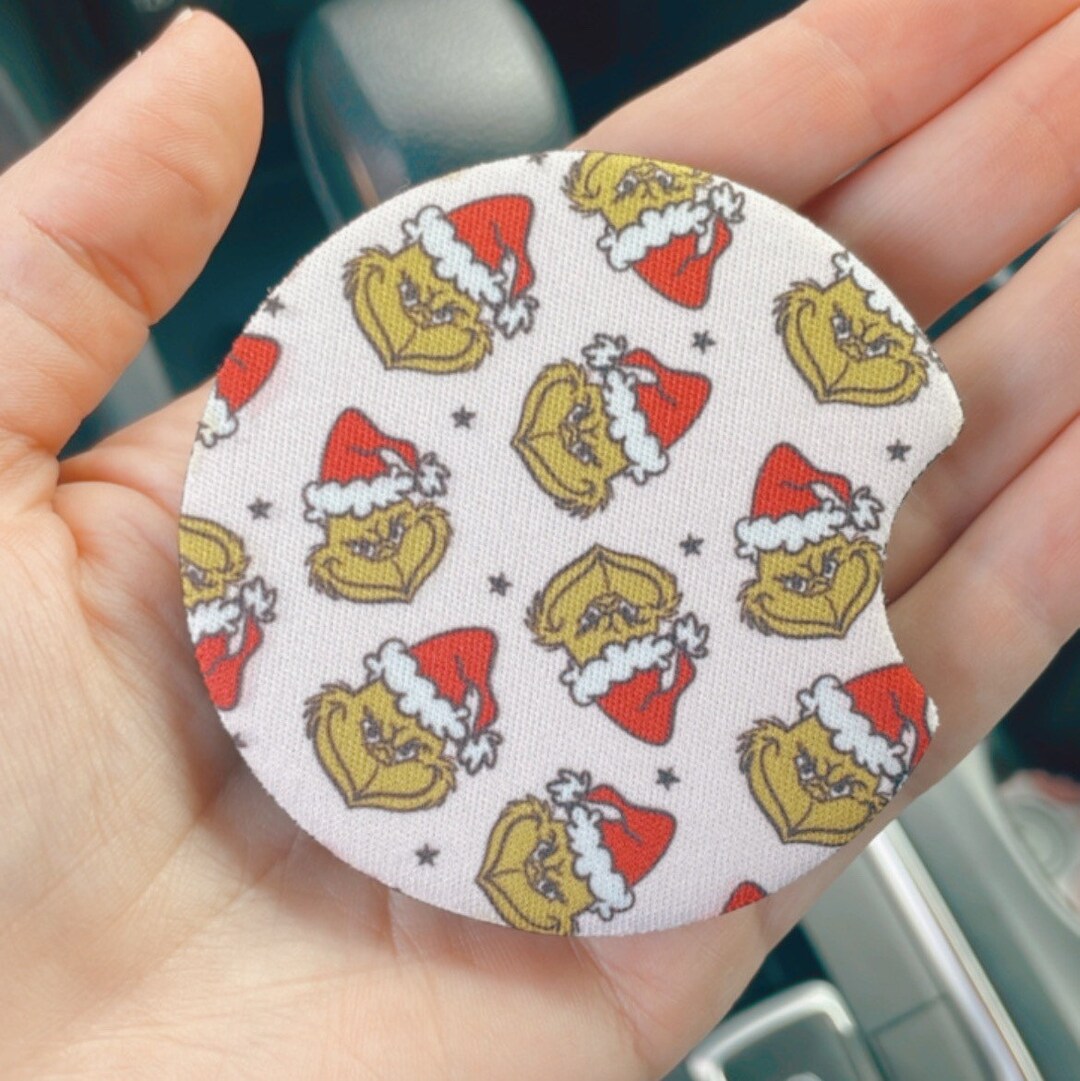 Grinch Car Coasters, Christmas Car Coasters, Holiday Car Coasters ...