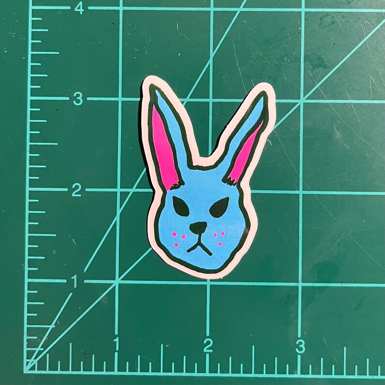 Rabbit Drawing Sticker - Etsy