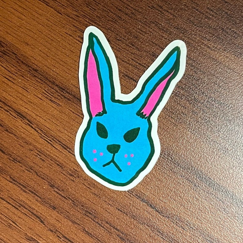 Rabbit Drawing Sticker - Etsy