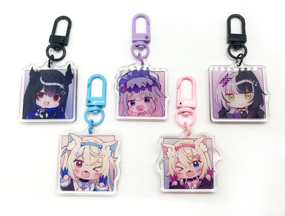 1.5" Square Hololive EN Keychains | Holoadvent - Etsy