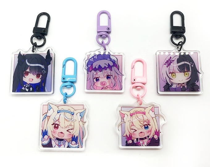 1.5" Square Hololive EN Keychains | Holoadvent - Etsy