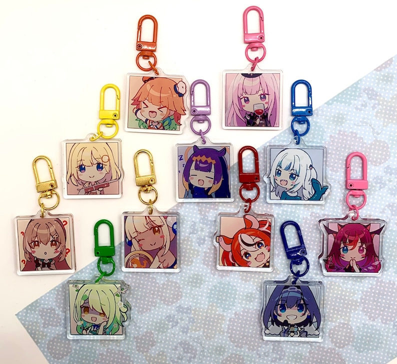 1.5 Square Hololive EN Keychains Holomyth HOPE - Etsy