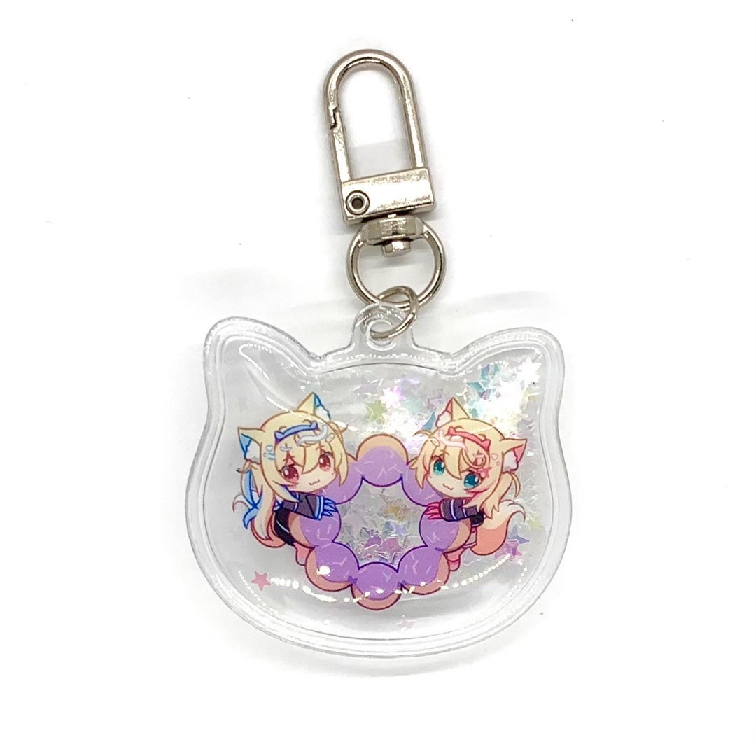 1.5" Puffy Cat Fuwamoco Keychain | Holoadvent - Etsy