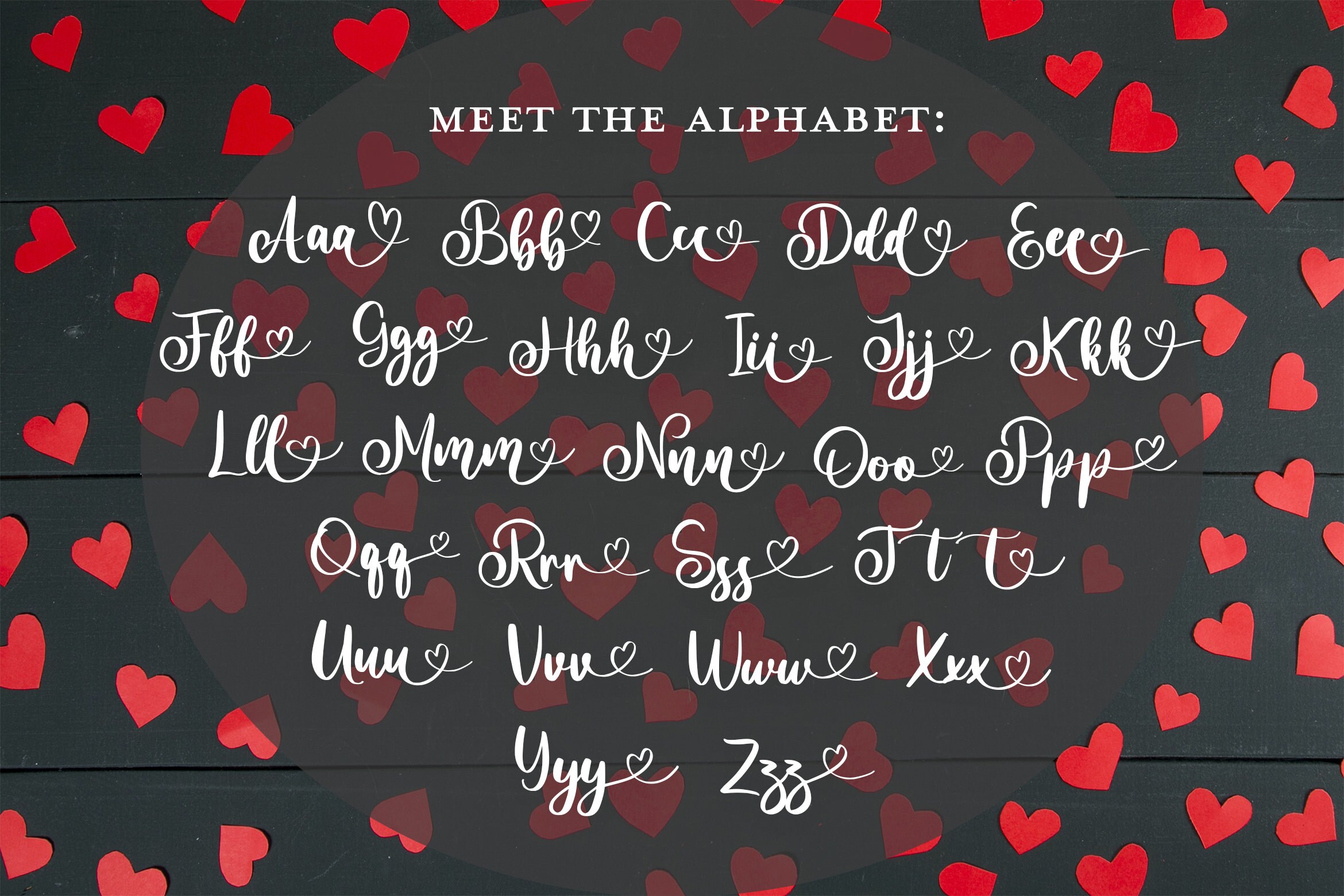 Heart Font, Font With Tails, Wedding Font, Font With Hearts, Cursive ...