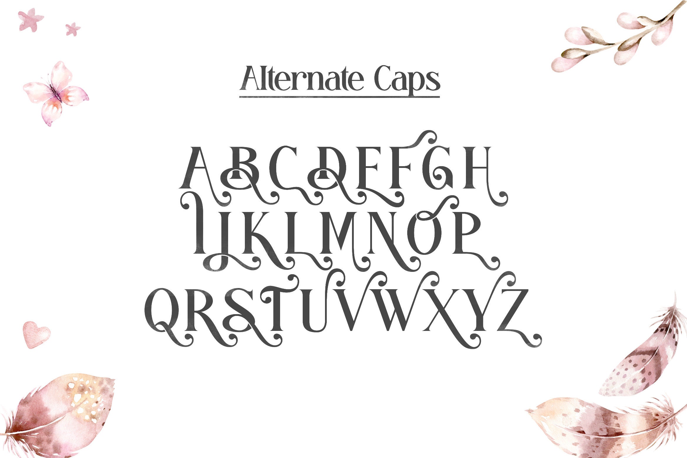 Pretty Font, Font With Tails, Wedding Font, Swash Font, Cursive Font ...