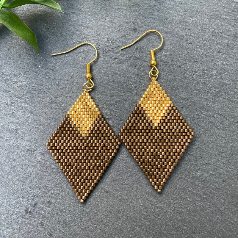 Seed Beaded Earrings - Etsy