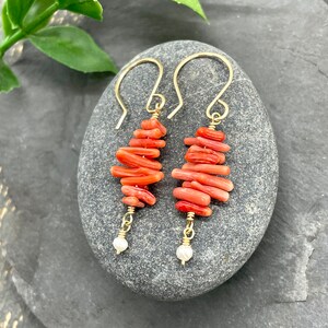 Coral Earrings - Etsy