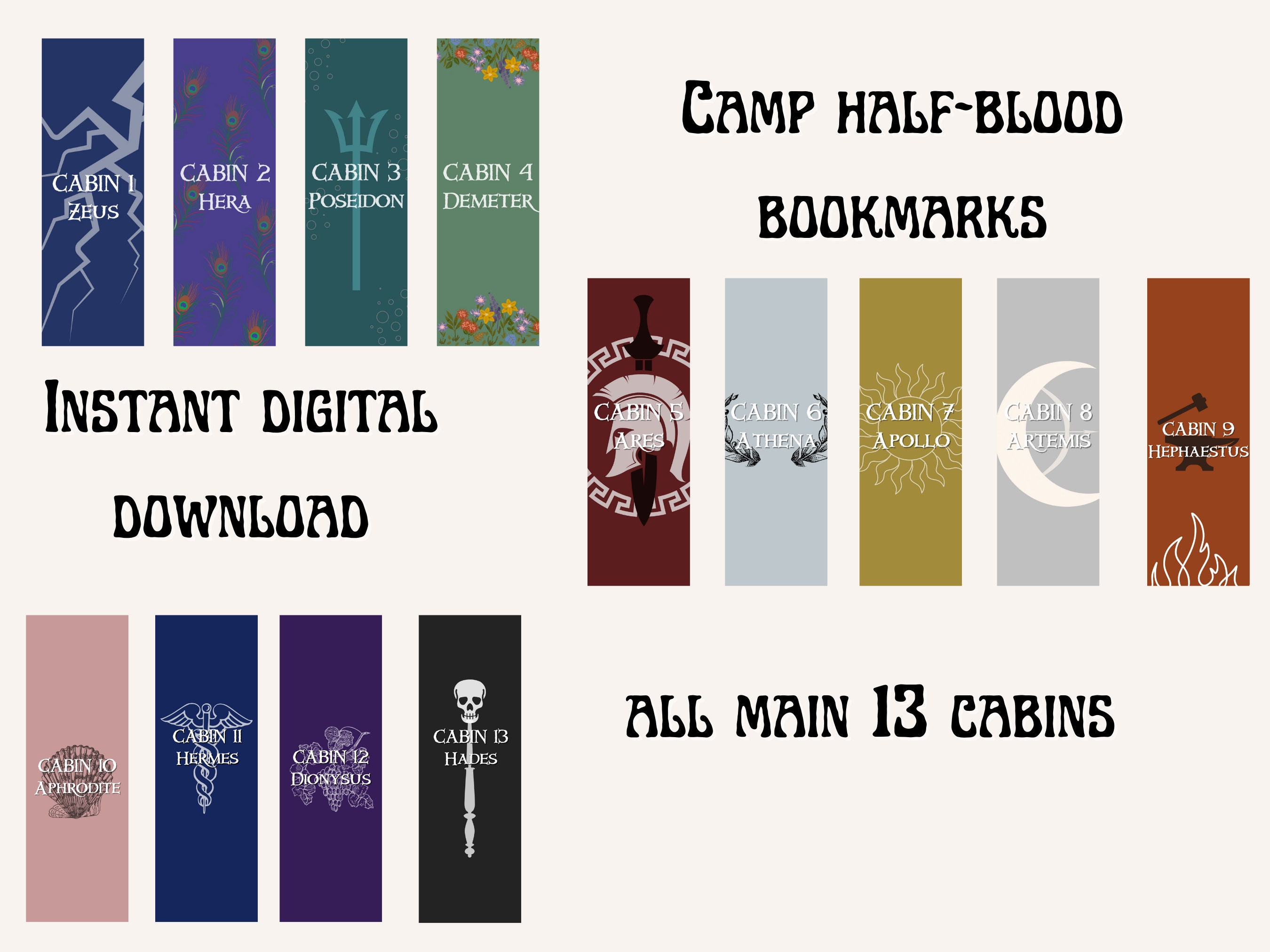 Percy Jackson Stickers Camp Half-blood Stickers Cabin Stickers Camp ...
