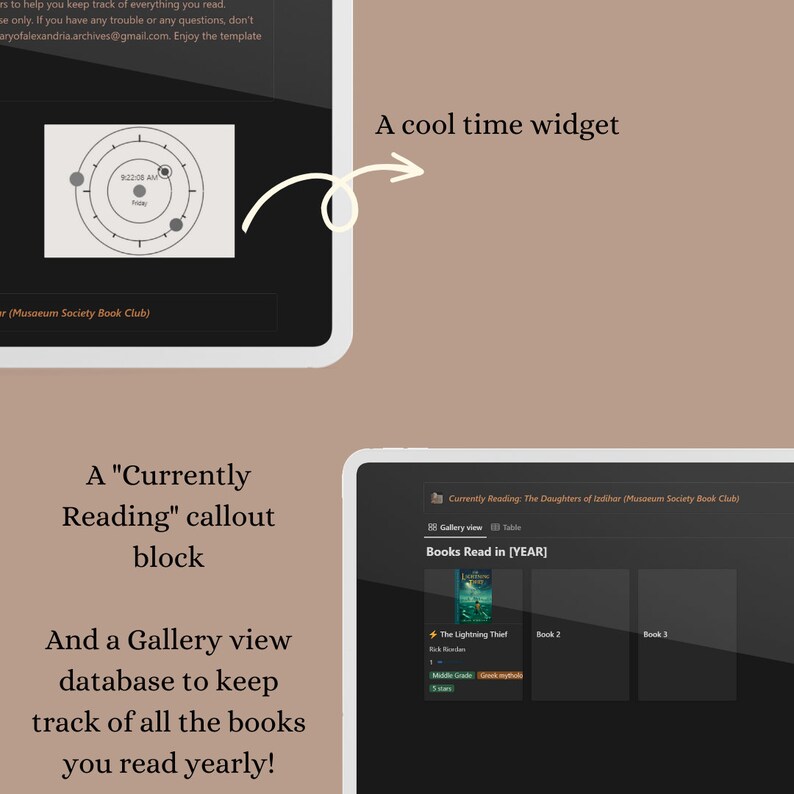Notion Book Tracker Dark Academia Notion Template TBR Digital Planner ...