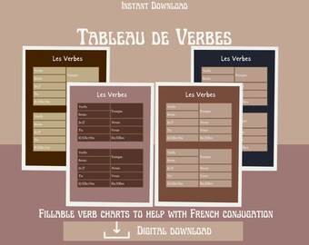 French Verb Practice Verb Study and Practice Pack Conjugation Tables ...