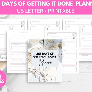 Printable Planner for 365 Days of Getting It Done, Undated Daily ...