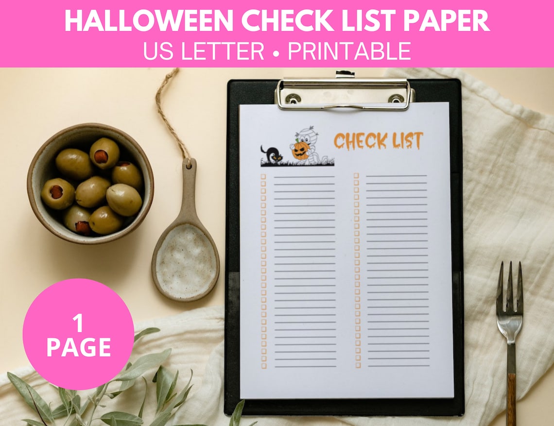 Halloween Checklist Checklist Printable Halloween to Do List - Etsy
