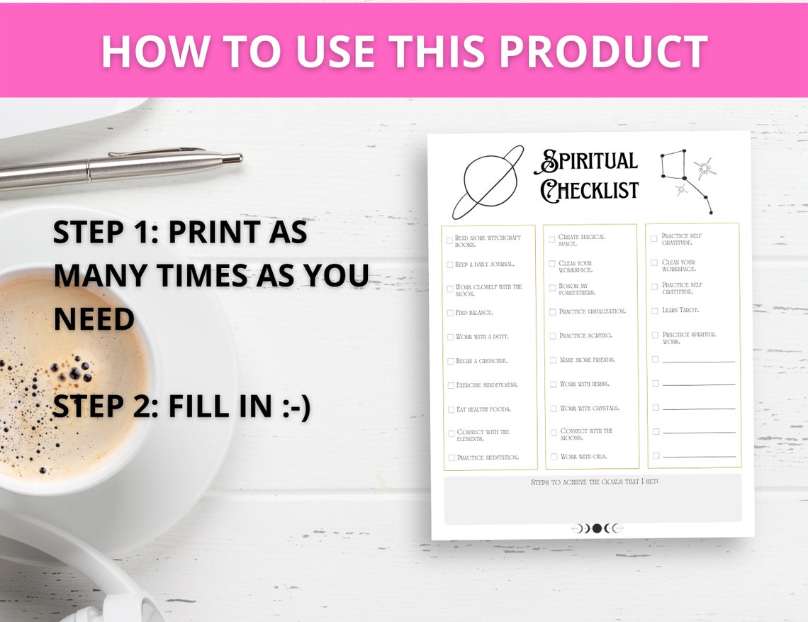 Spiritual Checklist, Spiritual Planner, Witch Printable, Spiritual ...