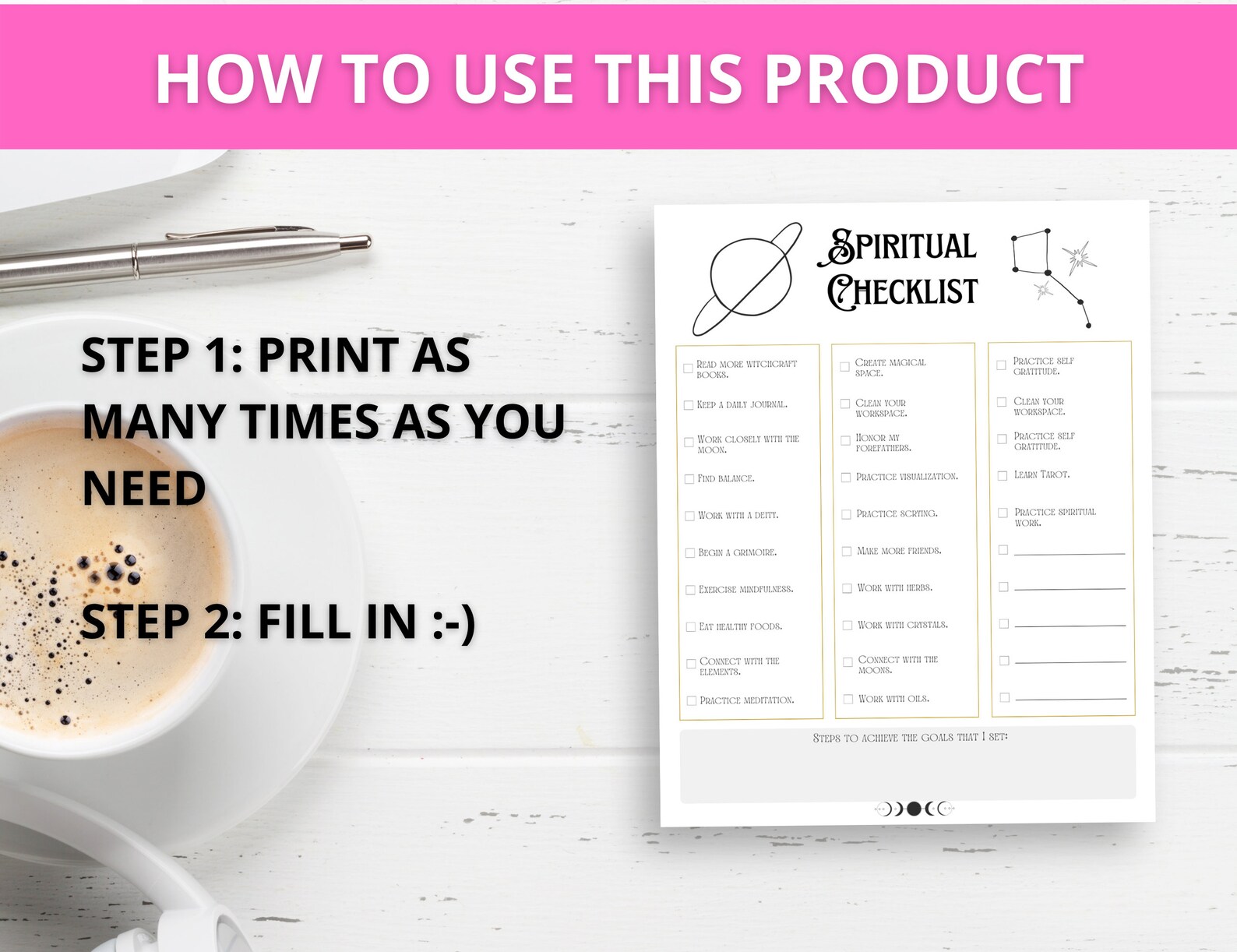 Spiritual Checklist, Spiritual Planner, Witch Printable, Spiritual ...