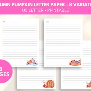 Autumn Letter Paper, Printable Letter Paper, Floral Stationery Paper ...