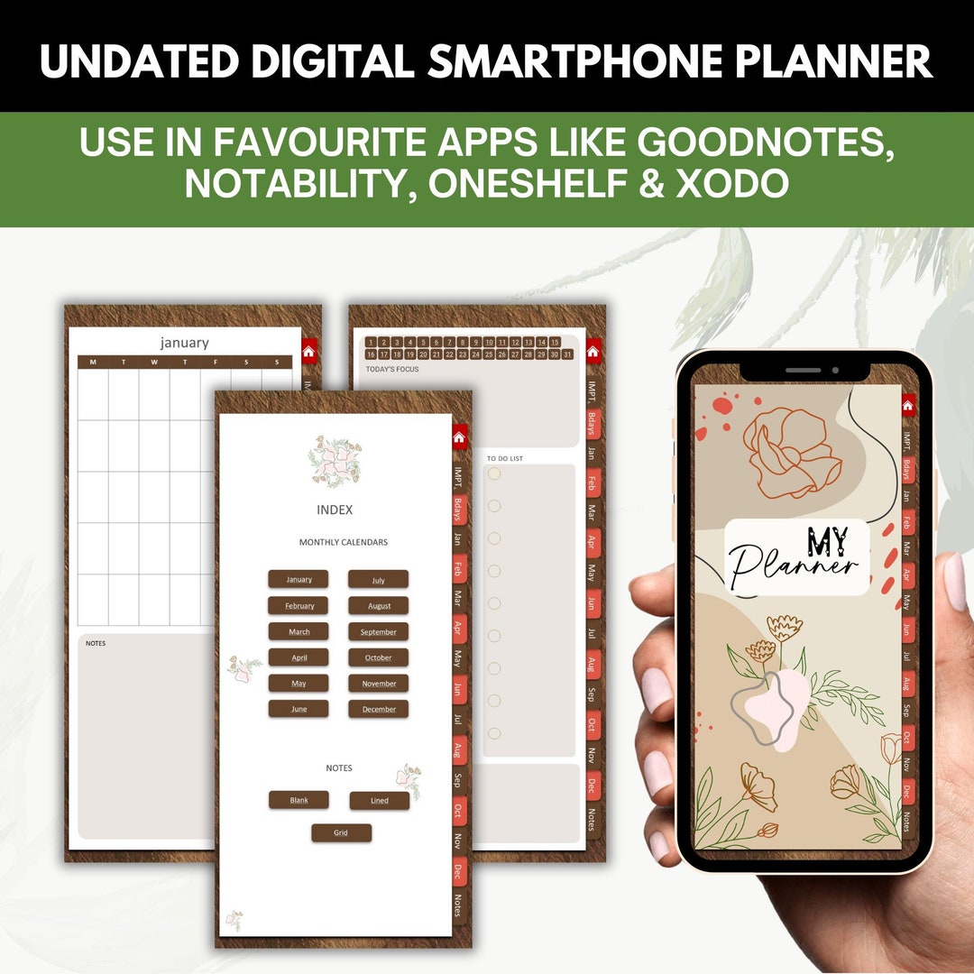 Undated Digital Planner for Android, Digital Planner for Iphone ...