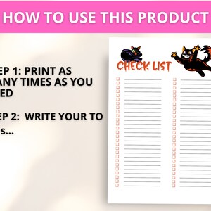 Printable Blank Checklist Planner, Halloween Checklist, Halloween to Do ...