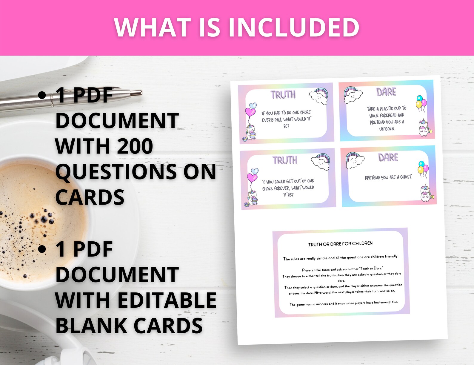 Truth or Dare Kids Truth or Dare Printable Truth or Dare - Etsy