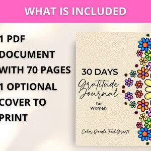 Gratitude Journal Printable, Journal for Women, Doodle Journal, Digital ...